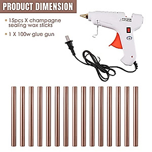 Glue Sticks, 12Pcs Wax Seal Sticks with Seal Glue Gun Set for Stamp Seals, Wedding Invitations, Envelopes Seal, Package Decoration Seal