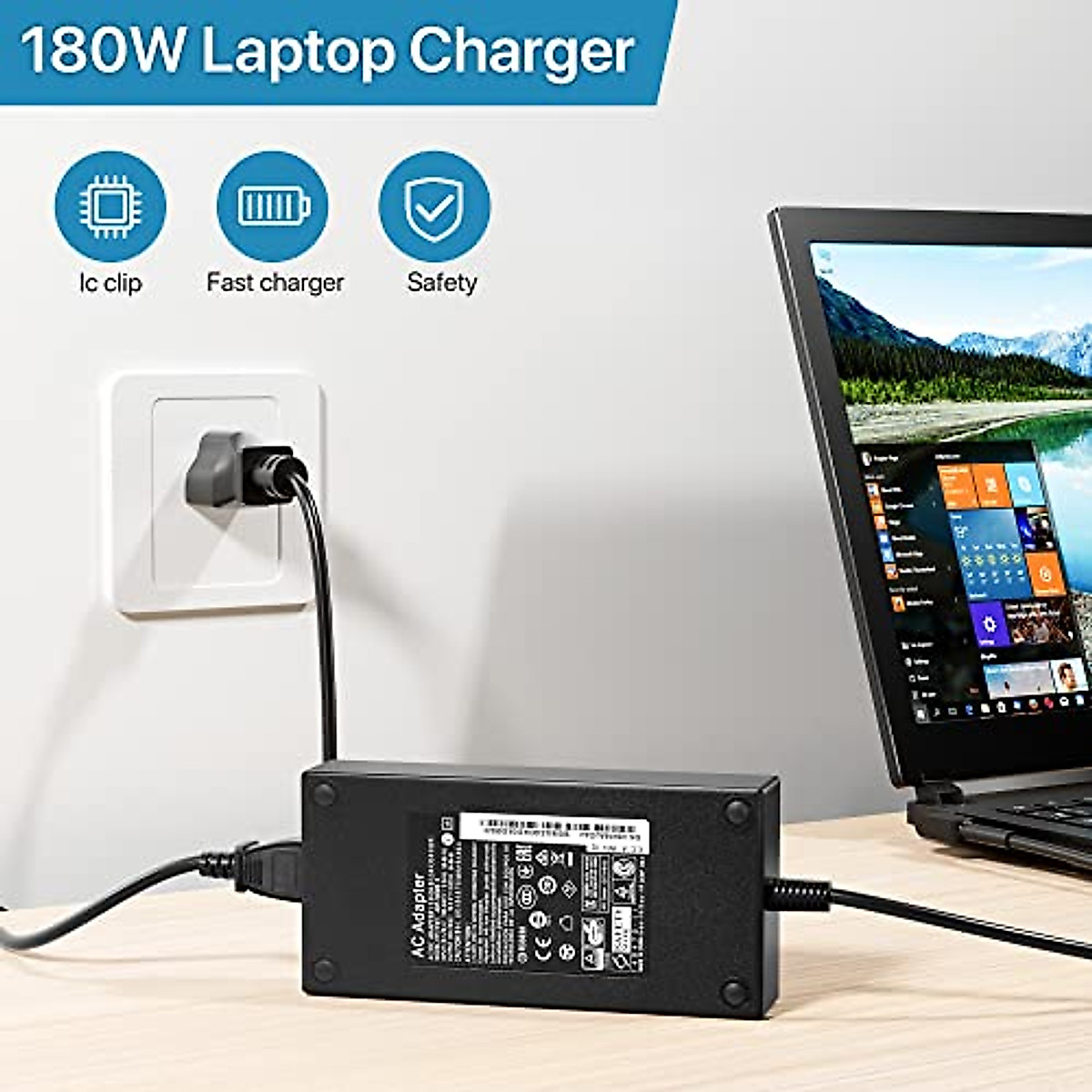 180W Predator Helios 300 Charger Fit for Acer Predator Helios 300 PH315-52 PH315-53 Triton 500 Aspire 7 A717-71G Acer Nitro 5 Series Gaming Laptop ADP-180MB K Power Supply Cord