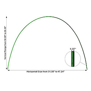 Hoop House Greenhouse Hoops Garden Hoops for Raised beds Garden Tunnel Hoops for Garden beds Grow Tunnel Hoop House kit Wire Hoops Garden Hoop Tunnel Garden Hoops for Row Cover Hoops 6.56ft (6Pack)