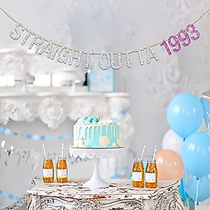 Deloklte Straight Outta 1993 Banner - Happy 30th Birthday Party Decoration for Women - Cheers to 30 Years, Fabulous Since 1993 Birthday Party Banner Photo Booth Props