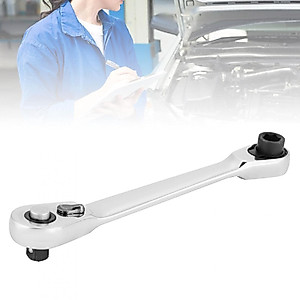 Akozon Allen Wrench, 1/4" Mini Ratchet Socket Wrench Screwdriver Hex Wrench Quick Release Ratchet Wrench (130mm)