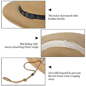 Straw Cowboy Hat for Women Men Classic Western Cowgirl Cap Foldable Sun Hat Shapeable Fedora Panama Hat Wide Brim Beach Hat Khaki