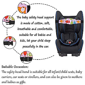 ZYNQACC 2PCS Baby Car Seat Head Support,Toddler Safety Car Seat Sleep Nap Aid Positioner Strap Belt Neck Protection Belt for Children and Kids(Pink, Blue) (Pink)