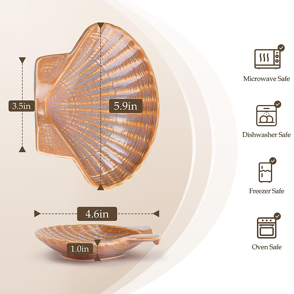 NUTRIUPS Spoon Rest for Stove Top, 5.9 Inches Thread Ceramic Spoon Holder, Spoon Rest for Kitchen Counter (BROWN-A)