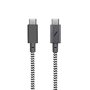 Native Union Type-C Belt Cable Pro - USB-C to USB-C 8ft Ultra-Strong Charging Cable with Leather Strap Compatible with MacBook Pro 2017-2020, MacBook Pro 13" M1/ M2, Air 13" M1, Surface Go 3 (Zebra)