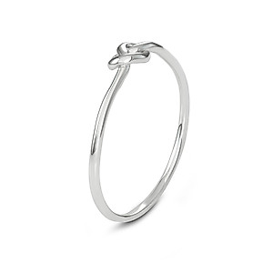Beaux Bijoux Sterling Silver Classic Love Infinity Knot Ring (Size 9)