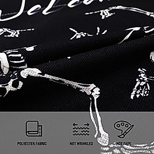 Welcome Halloween Garden Flags 12 X 18 Inch Double Sided Burlap Yard Decor Skeleton Garden Flag for Outdoor