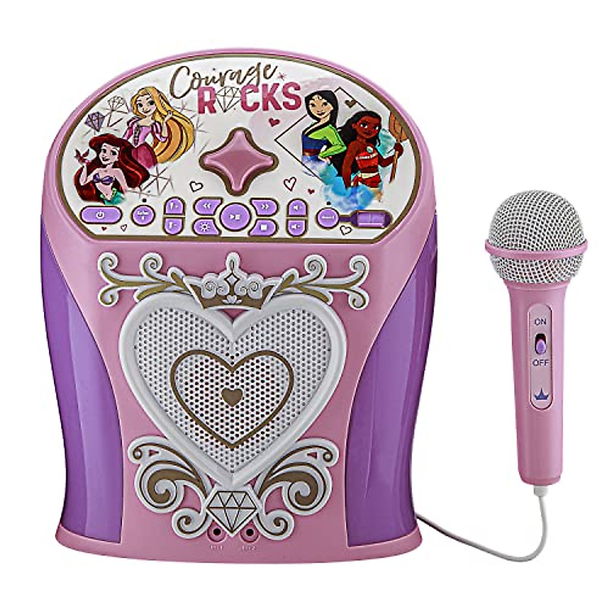 eKids Disney Princess Karaoke Machine, Easily Access Disney Playlists with New EZ Link Feature