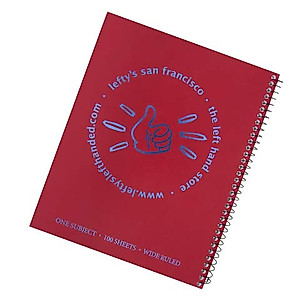 Left-Handed Only from Lefty's Wide Ruled Notebook with Logo Cover, Set of 3, Assorted Colors