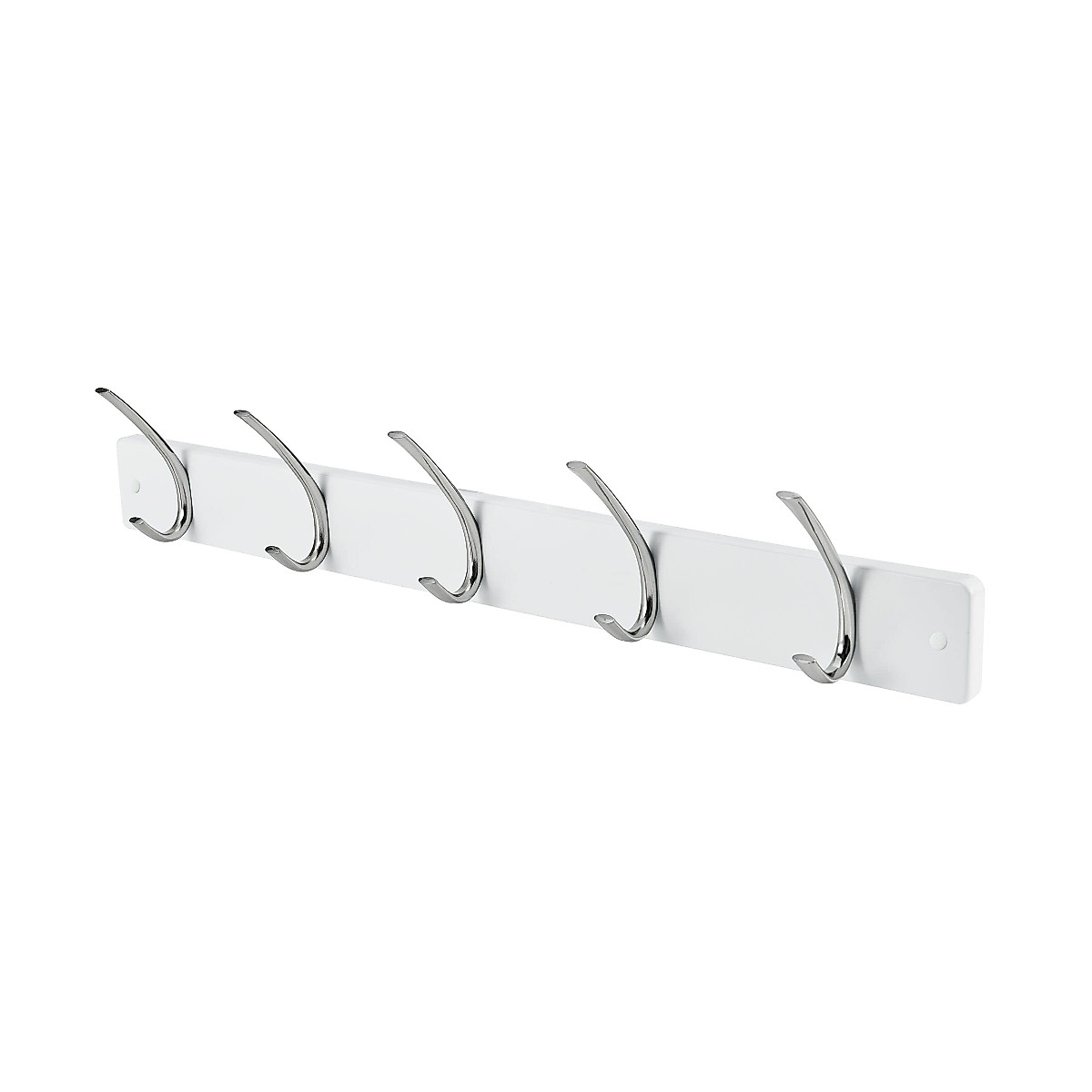 MELANNCO Wall Mounted Coat Rack for Entry Way, Bathroom, Bedroom, Laundry Room, Closet, Office, Garage, Each Hook Supports 7lbs, 5 Hook, White
