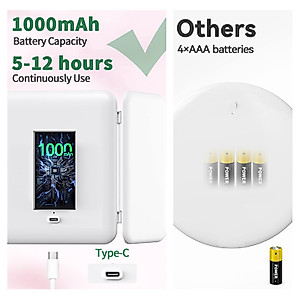 VEVETEC Rechargeable Lighted Makeup Mirror, Portable Led Vanity Mirror, Dimmable, Magnifying Glass 1X/3X/7X Magnification, Touch Control,Travel Cosmetic Mirror