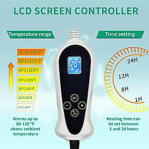 RC SLL Cat Heating Pad,Heated Cat Bed Indoor Electric Warming Cat Bed,Upgraded Adjustable Controller,Waterproof Kitten Heating Pad with Chew Resistant Steel Cord(PVC,Round-Ø15.5inch)