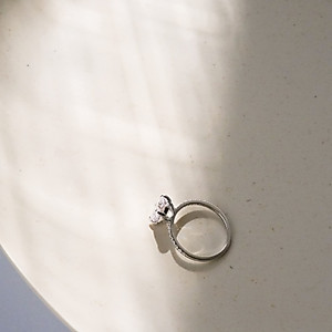 espere 2 Carat Round Cut CZ Micropavé Band Engagement Ring Size 5 | Sterling Silver CZ Wedding Ring | Bridal Anniversary Promise Ring For Her