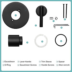 T14059-BL Matte Black Shower Handle Compatible with delta Faucet 14 Series Single-Function Black Shower Valve Trim Kit (RP46074 Cartridge/ R10,000 Valve Not Included)