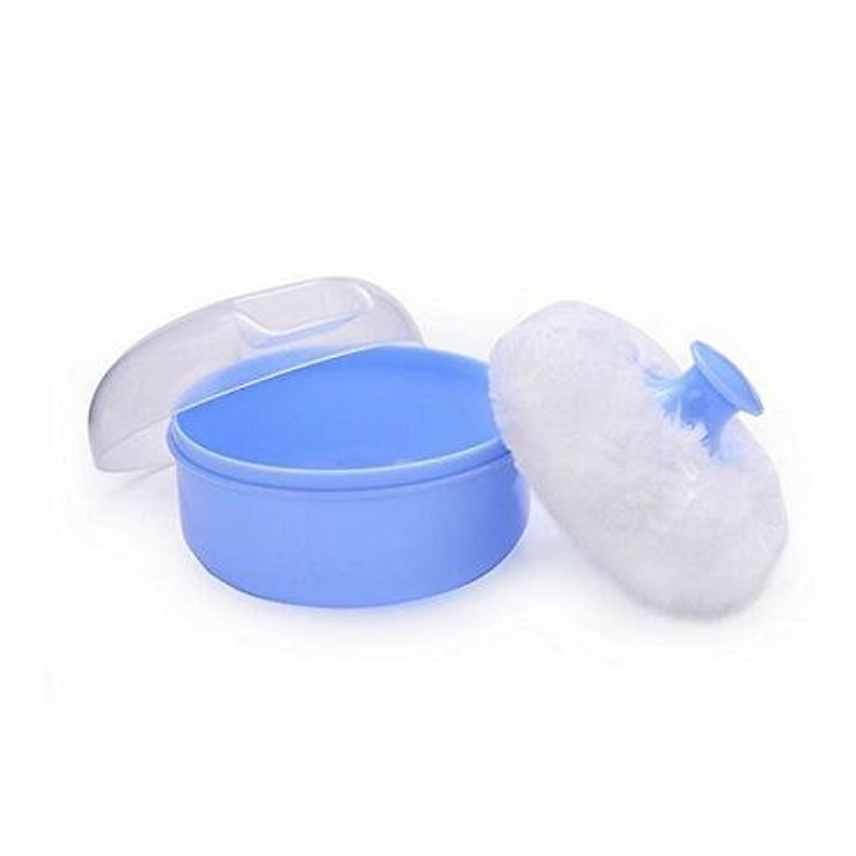 ericotry 2 Pcs Baby After-Bath Powder Puff Sponge Box Kit Dispensor DIY Make up Cosmetic Loose Powder Jar Container Case (Blue)