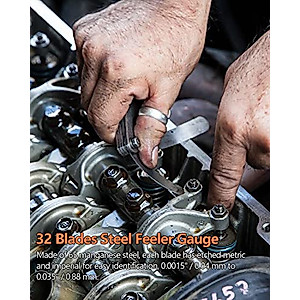 Digital Caliper, ROFMAPLE 6" Calipers Measuring Tool with 32 Blades Steel Feeler Gauge, Dual Marked Metric and Imperial, Inch Millimeter and Fraction Conversion, Large LCD Screen, Auto-Off Feature