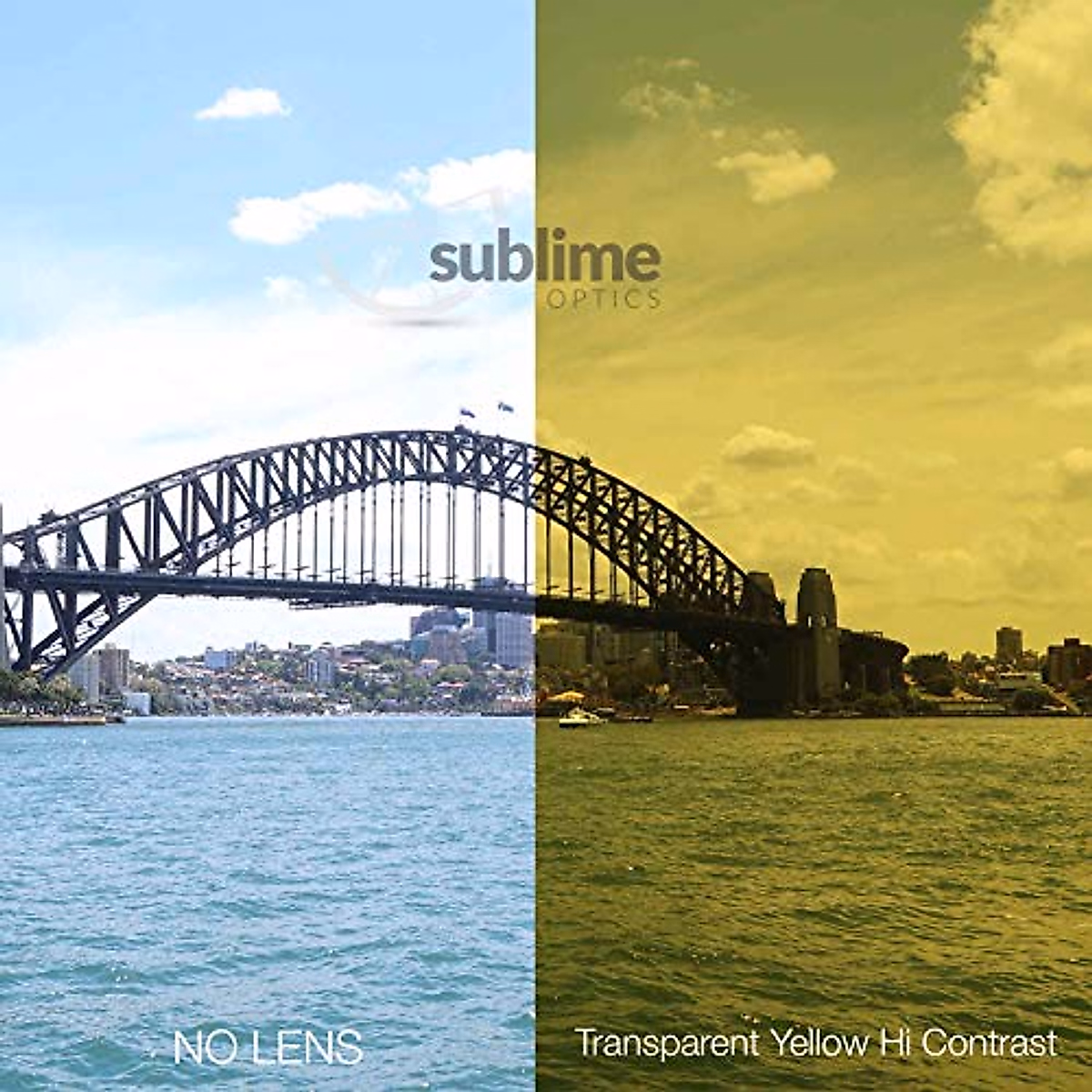 Sublime Optics Replacement Lenses for BOSE Tenor - Clear and 11 color choices (Transparent Yellow 71% Blue Block NON POLARIZED)