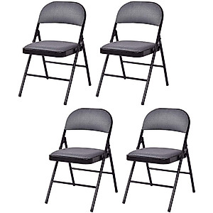 ReunionG Charles Folding Chair, 4 PCS, Black