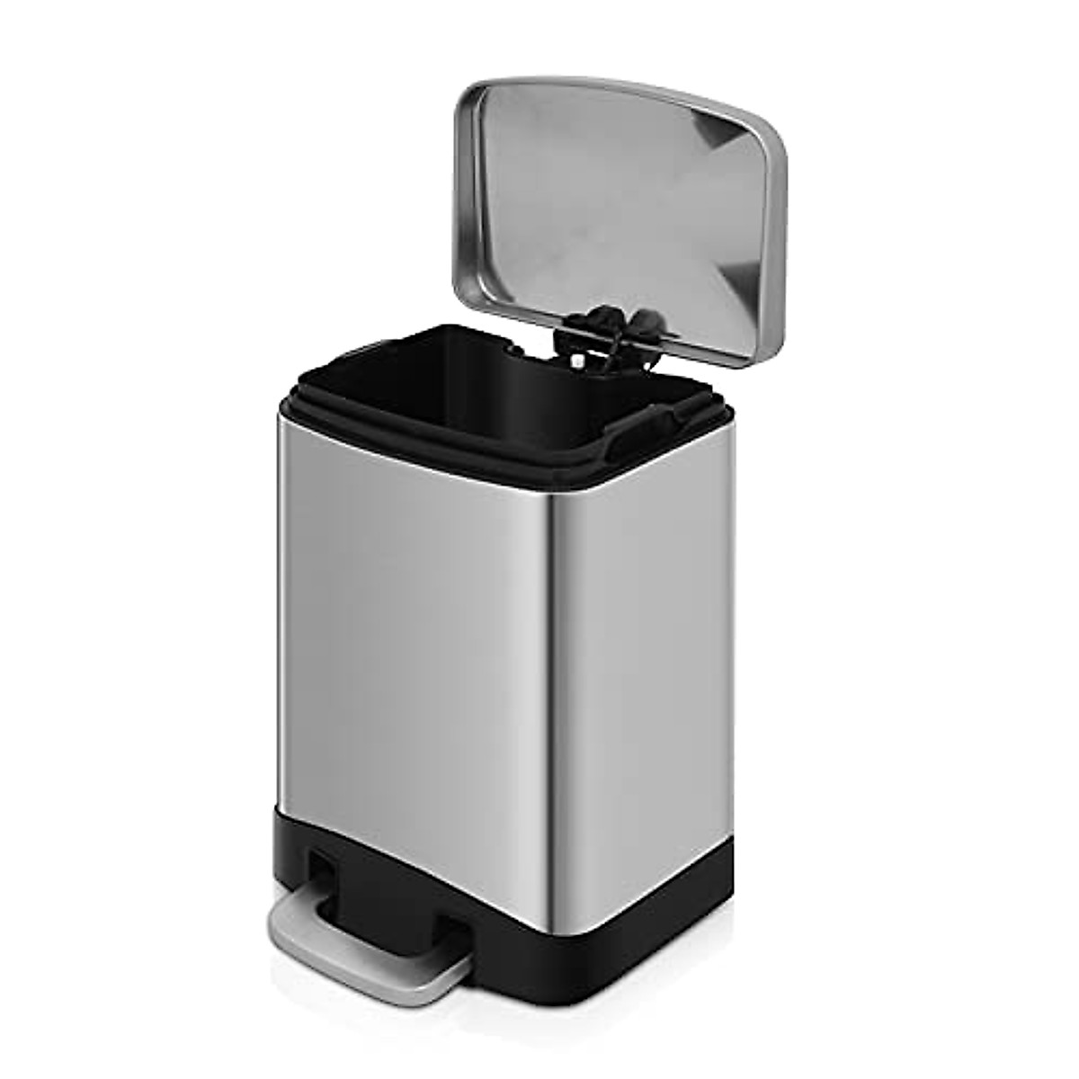 Innovaze 3.2 Gal./12 Liter Stainless Steel Rectangular Step-on Trash Can for Bathroom and Kitchen