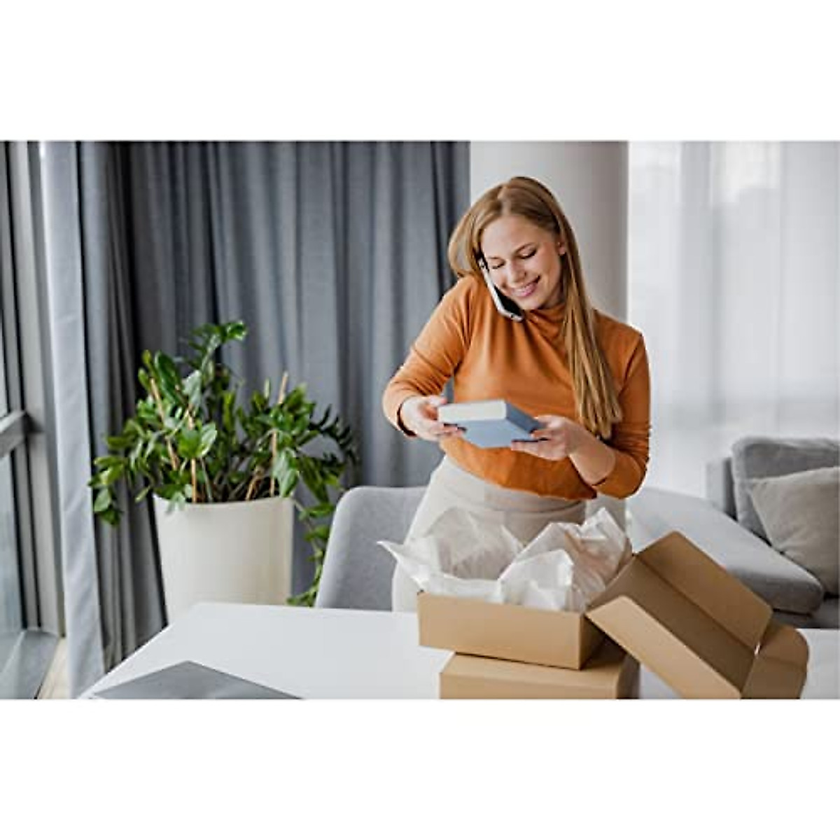 120 Sheets of Dark Blue Tissue Paper - 15" x 20" Packing Paper Sheets for Moving - 10lb Wrapping Paper - Newsprint Paper for Packing, Gift Wrapping, Moving Supplies & Protecting Items Crown Display