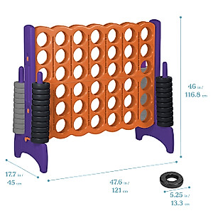ECR4Kids Jumbo 4-To-Score, Giant Game, Orange, Purple