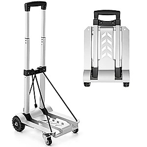 KEDSUM Foldable Aluminum Panel Hand Truck, Portable 270 lbs Lightweight Utility Cart for Travel, Shopping, Office Use
