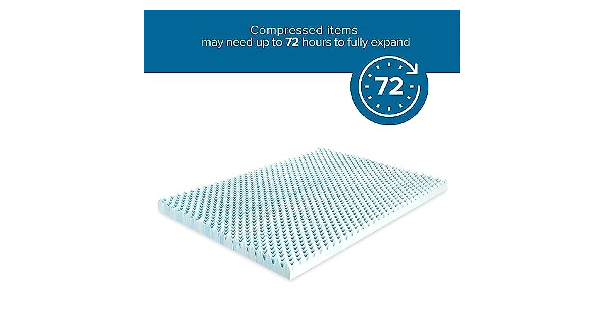 ZINUS Gel Cooling Memory Foam Mattress Topper - Queen