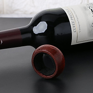 XISAOK Wine Bottle Collar - Wooden Red Wine Bottle Drip Collar - Stop Drips Ring Home Bar Accessories