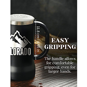 Onebttl Colorado Gifts for Men Women, Colorado Themed Souvenirs Travel Homesick Gift, Stainless Steel Beer Stein Tumbler, 24oz Beer Mug with Lid