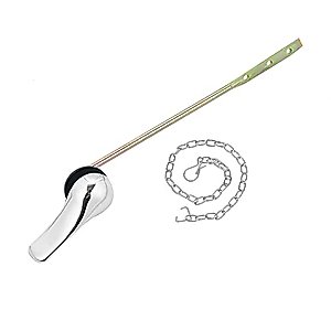 Jwodo Toilet Handle Replacement Kit, Chrome Finish Toilet Trip Levers with Seal Gasket and Nut, with Stainless Steel Flapper Chains, Universal Replacement for Most Toilets (Front Mount #1)