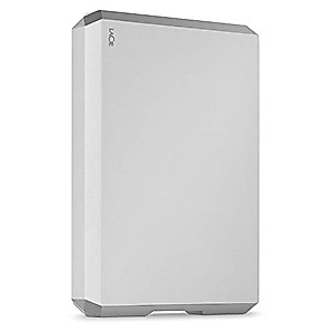 LaCie Mobile Drive, 5 TB , External Hard Drive HDD – Moon Silver, USB-C USB 3.0, With Rescue Services (STHG5000400)