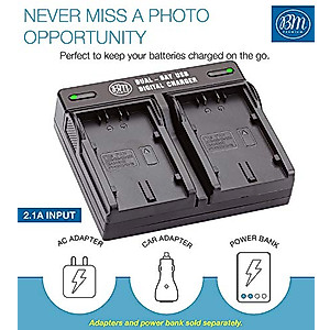 BM Premium 2 VW-VBD58 Batteries and Dual Bay Charger for Panasonic AG-VBR59, BGH1, HC-X1, HC-X1500, HC-X2000, AG-CX10, AG-CX350, AG-UX180, AG-AC30, AG-UX90, AG-DVX200, HC-MDH3E, AJ-PX270, AJ-PX230