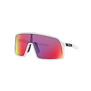 Oakley Men's OO9462 Sutro S Rectangular Sunglasses, Matte White/Prizm Road, 28 mm