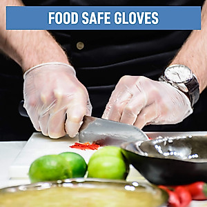 Dre Health Powder Free Disposable Gloves - Clear Vinyl Medical Exam Gloves, 100 Pack, Small