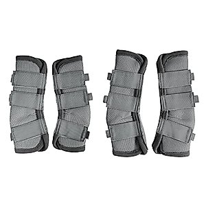 Horse Fly Boots - Fly Horse Boots Perfect for Equine Leg Wraps and Maximum Horse Fly Protection Set of 4 (Grey, Pony)