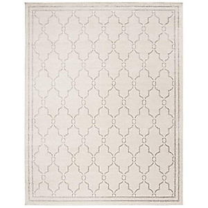 SAFAVIEH Amherst Collection 6' x 9' Ivory / Light Grey AMT414E Trellis Non-Shedding Living Room Bedroom Dining Home Office Area Rug