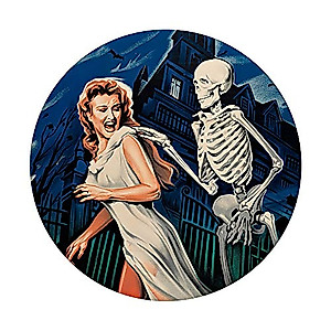 Skeleton Skull Horror Movie Sexy Pinup Girl Haunted House PopSockets Swappable PopGrip