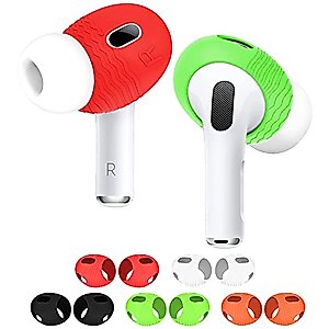 IiEXCEL 5 Pairs (Fit in Case) Anti-Slip Ear Tips Compatible with AirPods Pro 2, Ultra Thin Slim Silicone Eartips Earbuds Gel Cover Accessories Compatible with AirPods Pro 2nd Generation 2022 Colorful