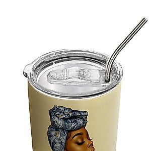 20oz Black Queen Black Women Faith Tumbler, Stand before Anyone, Religious, Christian Gifts, Coffee Thermos for Women, Stainless Steel Double Wall Vacuum Insulated Coffee Mug, Travel Cup with Lid