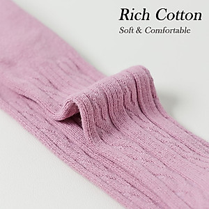 JORMATT 3 Pack Baby Tight for Girls Seamless Soft Thick Cotton Cable Knit Leggings Stockings Newborn Infant Toddler Tights Pantyhose 2-4 Years