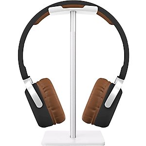 YouCut Headphone Stand, Universal Aluminum Holder Showing Display Hanger for HyperX Cloud II Gaming Headset, Microsoft Xbox One Chat, Turtle Beach Recon, Sony Headset 2.0 and More (White)