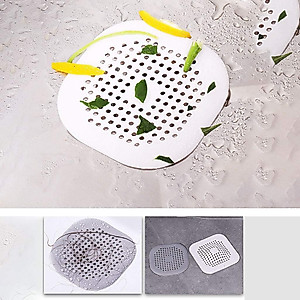 White Drain Hair Catcher, Silicone Shower Drain Hair Catcher Cover with Detachable Suction Cups Drain Hair Strainers Bathroom Sink and Bathtub Drain Strainers