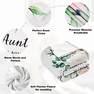 Aunt Gifts from Niece Nephew, Best Aunt Ever Gifts for Aunts from Niece Aunt Flannel Blanket for Auntie Birthday Gifts from Niece Christmas for Aunt Soft Throw Blanket 60"*50"