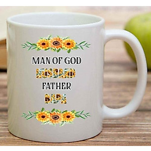 Unique Christian Gift for Husband and Father - Prayers - Navy Multicolor Unisex Sweat - 11 Oz White Ceramic Coffee Mug