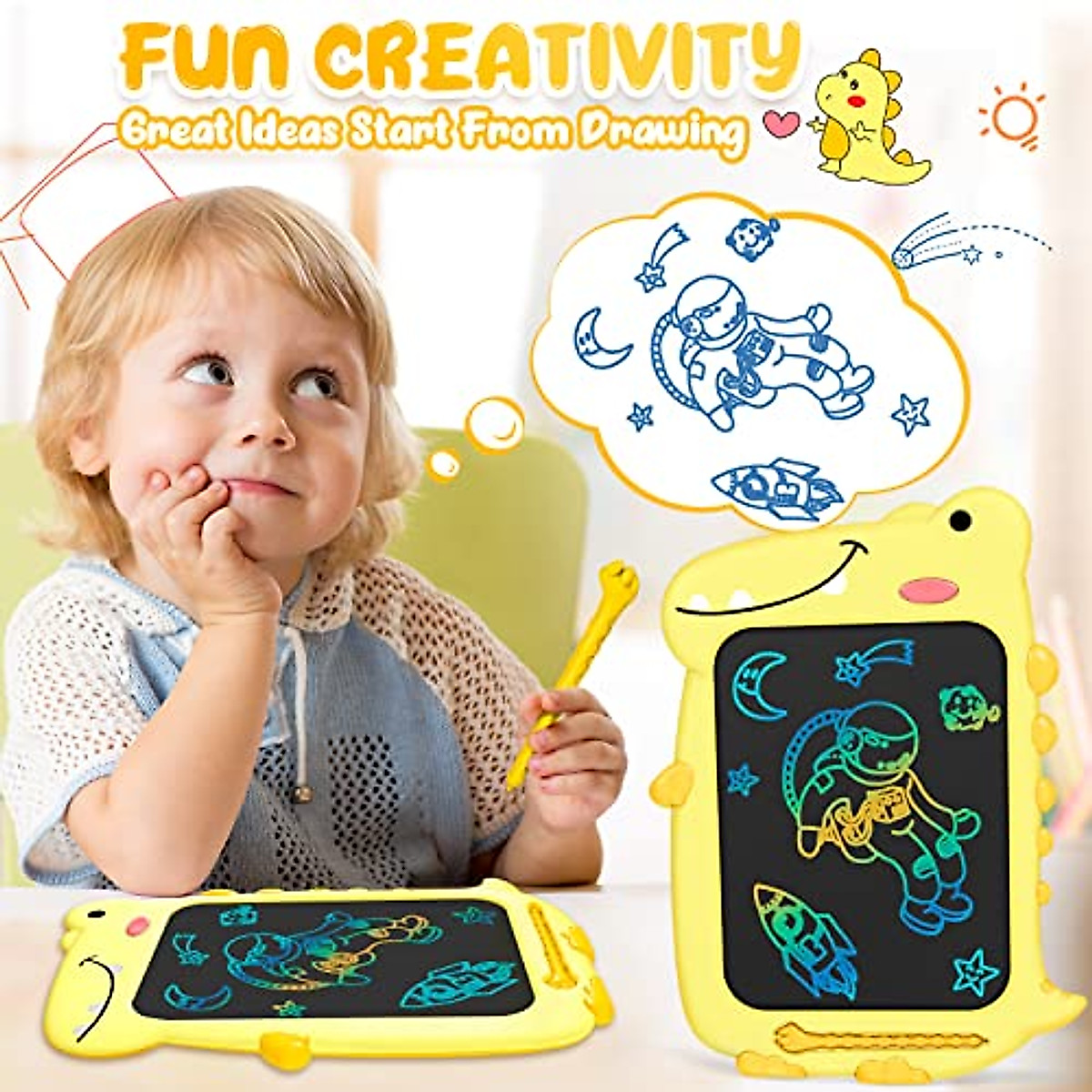 Dinosaur Toys for Kids 3-5 - Christmas Gifts CHEERFUN 10 Inch LCD Writing Tablet for Kids Toddler Toys for 3 4 5 6 7 8 Year Old Boys Girls Birthday Gifts Doodle Board Pad Stocking Stuffers for Kids