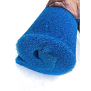 ViaAqua Aquarium Filter Sponge Open Cell Foam Sheet Bio Sponge Filter Media Pad HMF Fish Tank Sump Divider 12" x 12" x 2" (Blue, 20PPI)