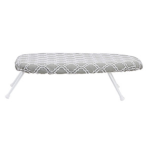 Amazon Basics Tabletop Ironing Board with Folding Legs - Trellis Removable Cover