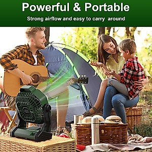 Camping Fan for Tent Fan Rechargeable Fan Portable Fan Battery Powered Fan 10400mAh Battery Operated Fan Personal Fan for Desk Fan with LED Lantern Fan for Camping Essentials for Travel Home