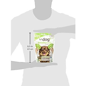 V-dog Dog Treats - Vegan Breathbone Teeth Cleaning Dental Bones - Fresh Breath - 8 Ounces - Minis - All Natural, Made in USA - 10 Bones - 3" Long - Easy to Digest
