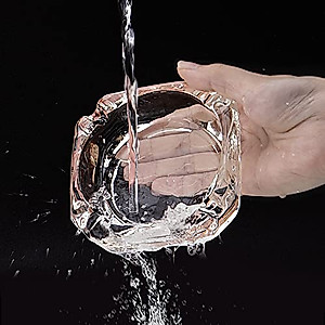 ZKKD Glass Ashtray, Home Ashtrays for Cigarettes, Outdoor Ashtray for Weed, Cigar Cool Ashtrays Cute Ashtray Square Transparent